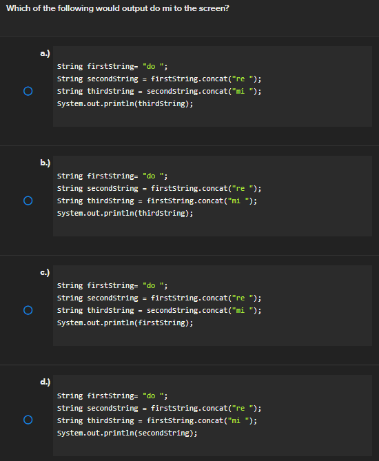 Solved Which of the following would output do mi to the | Chegg.com