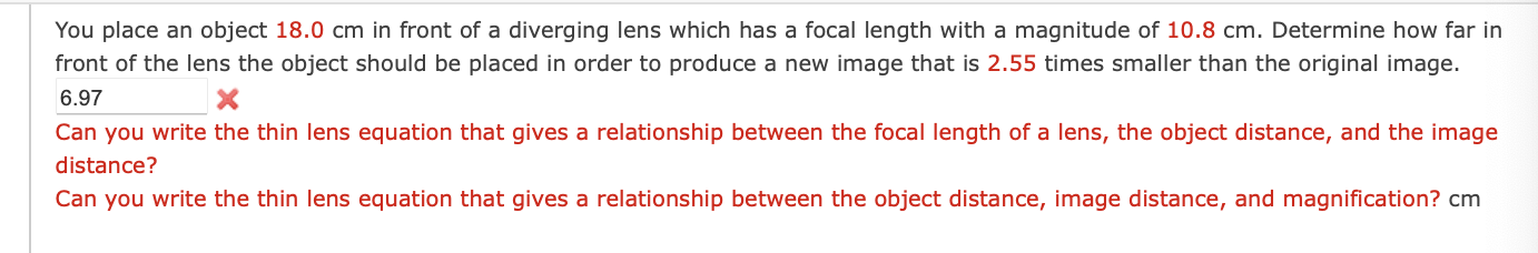 Solved You place an object 18.0 ﻿cm in front of a diverging | Chegg.com