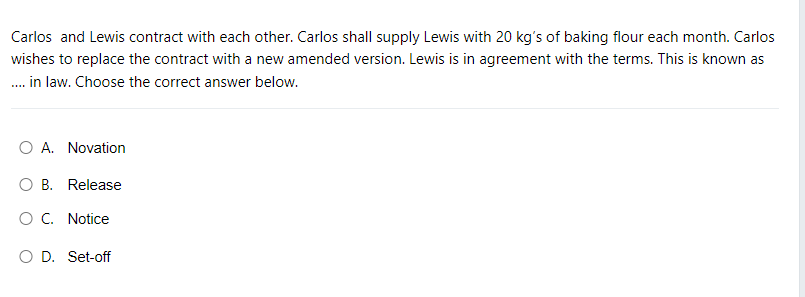 Solved Carlos and Lewis contract with each other. Carlos | Chegg.com