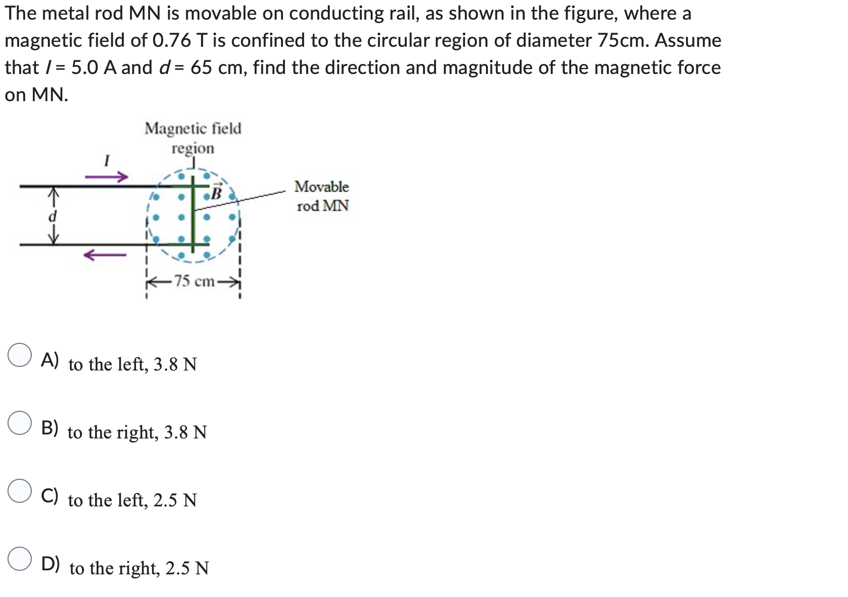 Solved The metal rod MN is movable on conducting rail, as | Chegg.com