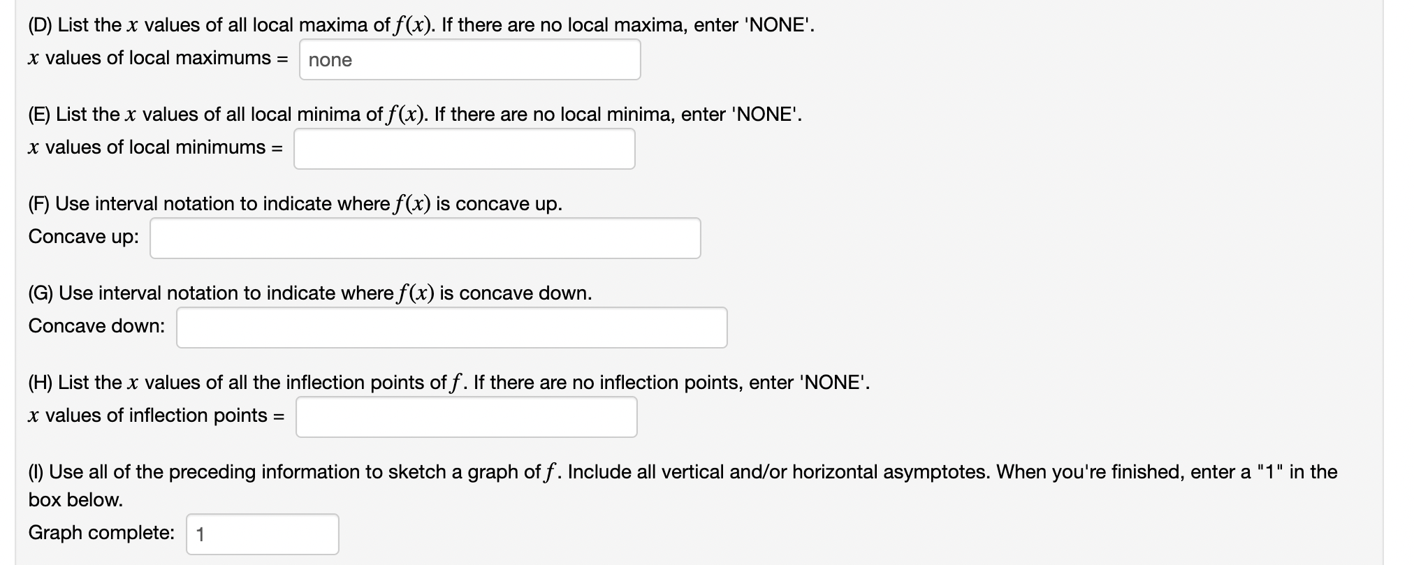 Solved (3 points) Suppose that f(x)=7x2ln(x),x>0. (A) List | Chegg.com