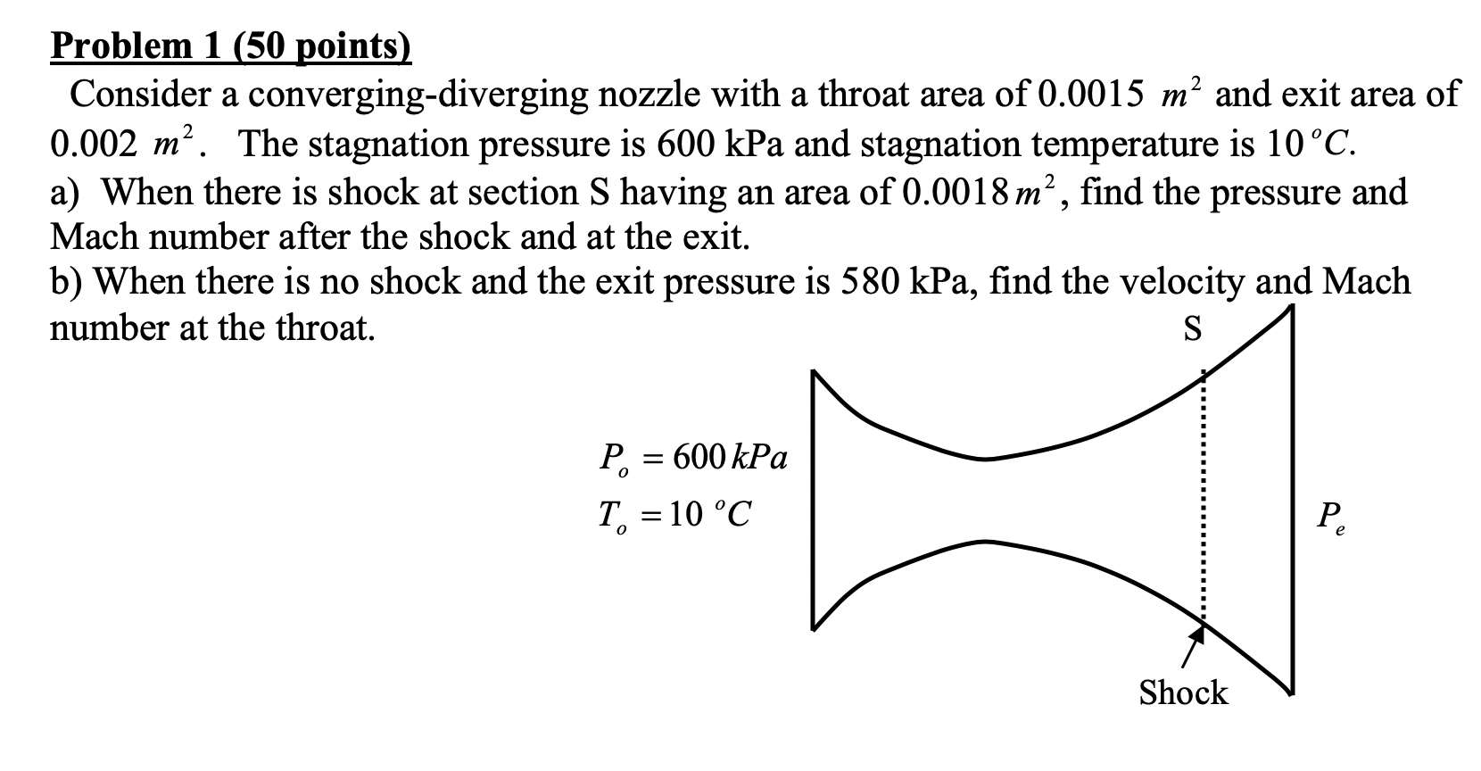 Solved Problem 1 (50 points) Consider a converging-diverging | Chegg.com