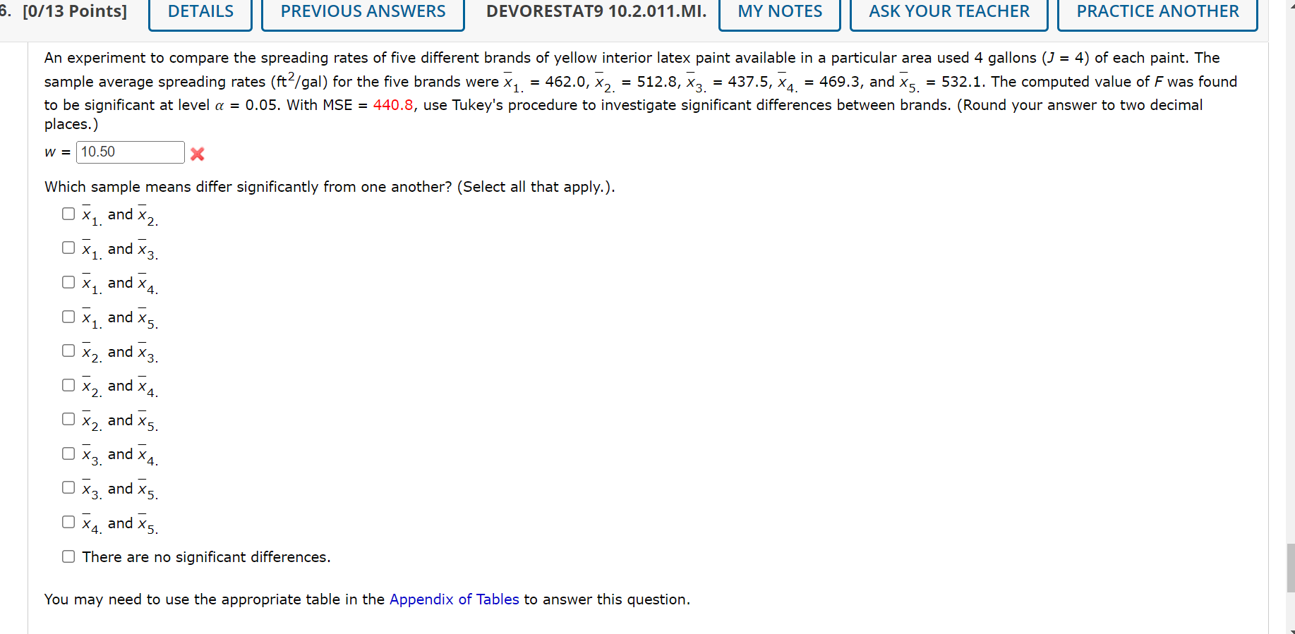 Solved 6. [0/13 Points] DETAILS PREVIOUS ANSWERS DEVORESTAT9 | Chegg.com