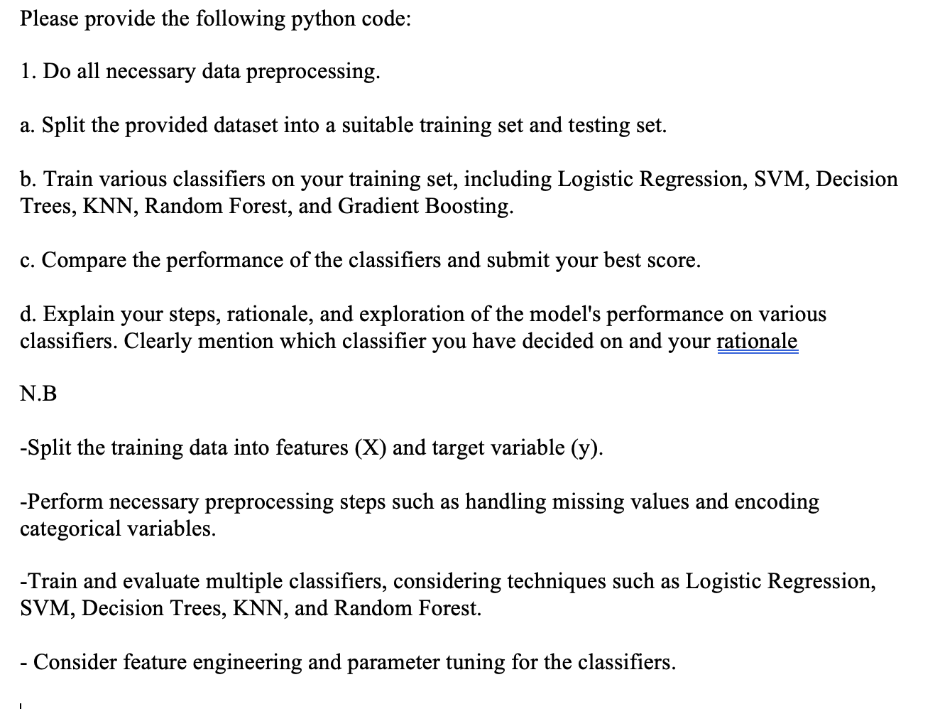 Solved Please Provide The Following Python Code 1 Do All