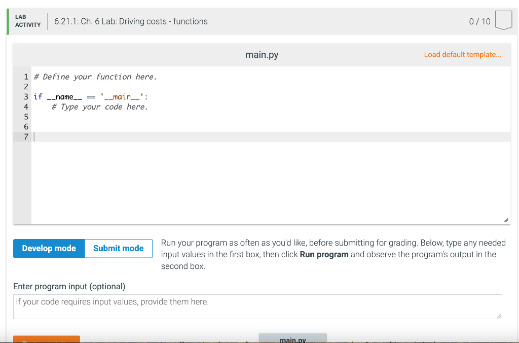 Solved 6.21 Ch. 6 Lab: Driving costs - functions Write a | Chegg.com Solved 6.21 Ch. 6 Lab: Driving costs - functions Write a | Chegg.com