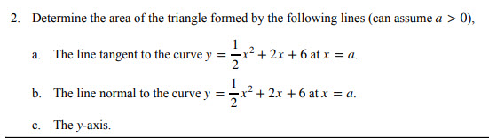 Solved Determine the area of the triangle formed by the | Chegg.com