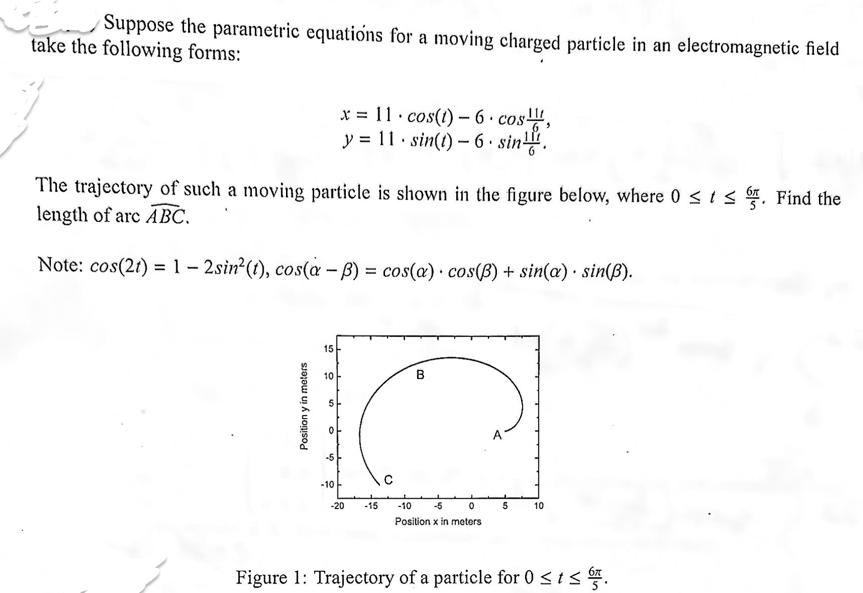 Solved Suppose the parametric equations for a moving charged | Chegg.com