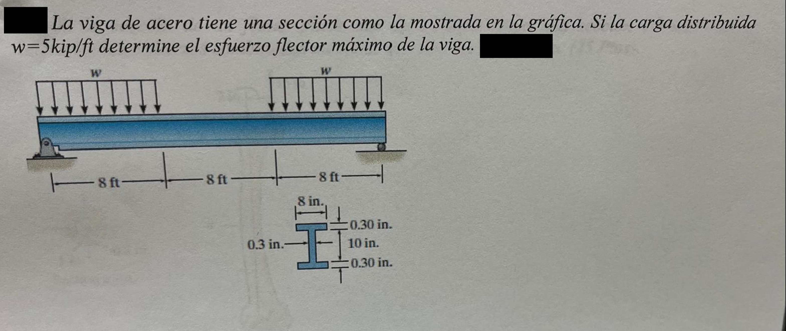 Solved La viga de acero tiene una sección como la mostrada | Chegg.com