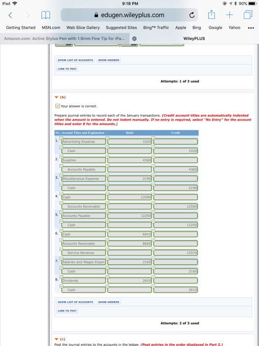 Solved 9:18 PM @イ* 90%- Problem 2-3A (Part Level Submission) | Chegg.com