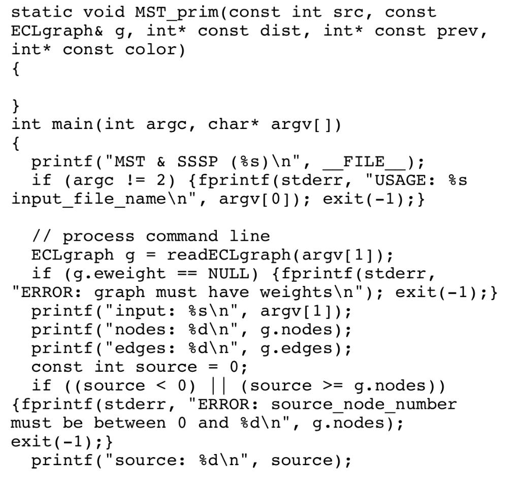 5.1 SSSP Algorithms (50 points] Write a C++ function | Chegg.com
