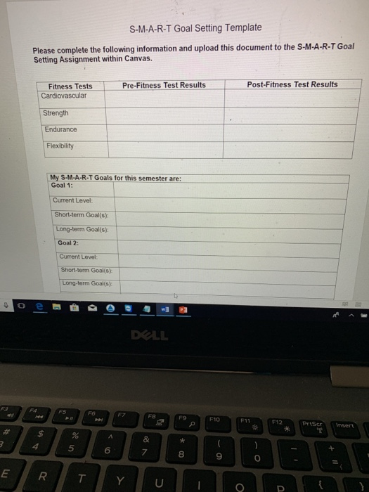 Solved S-M-A-R-T Goal Setting Template Please complete the | Chegg.com