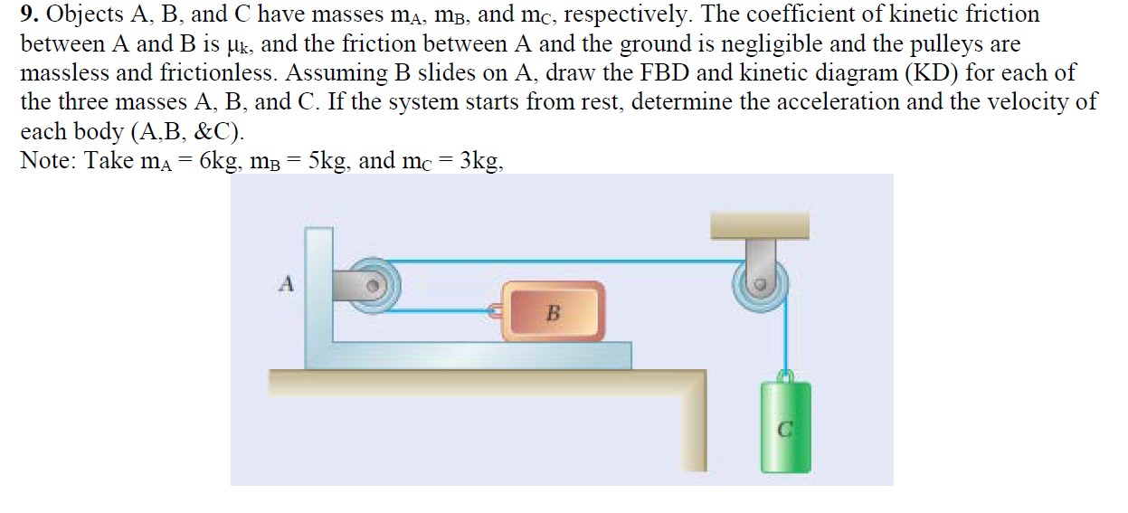 Solved 9. Objects A, B, and C have masses mẠ, MB, and mc, | Chegg.com