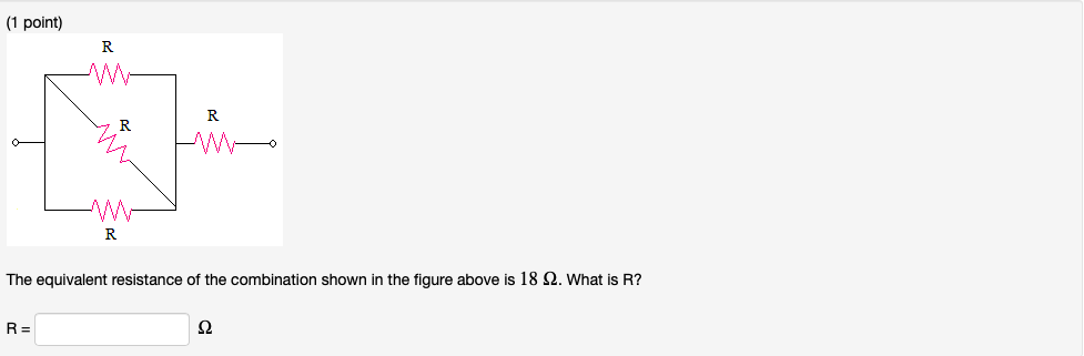 Solved (1 point) R R R R The equivalent resistance of the | Chegg.com