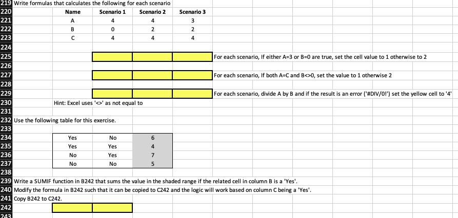 Nw 2 4 219 Write formulas that calculates the | Chegg.com