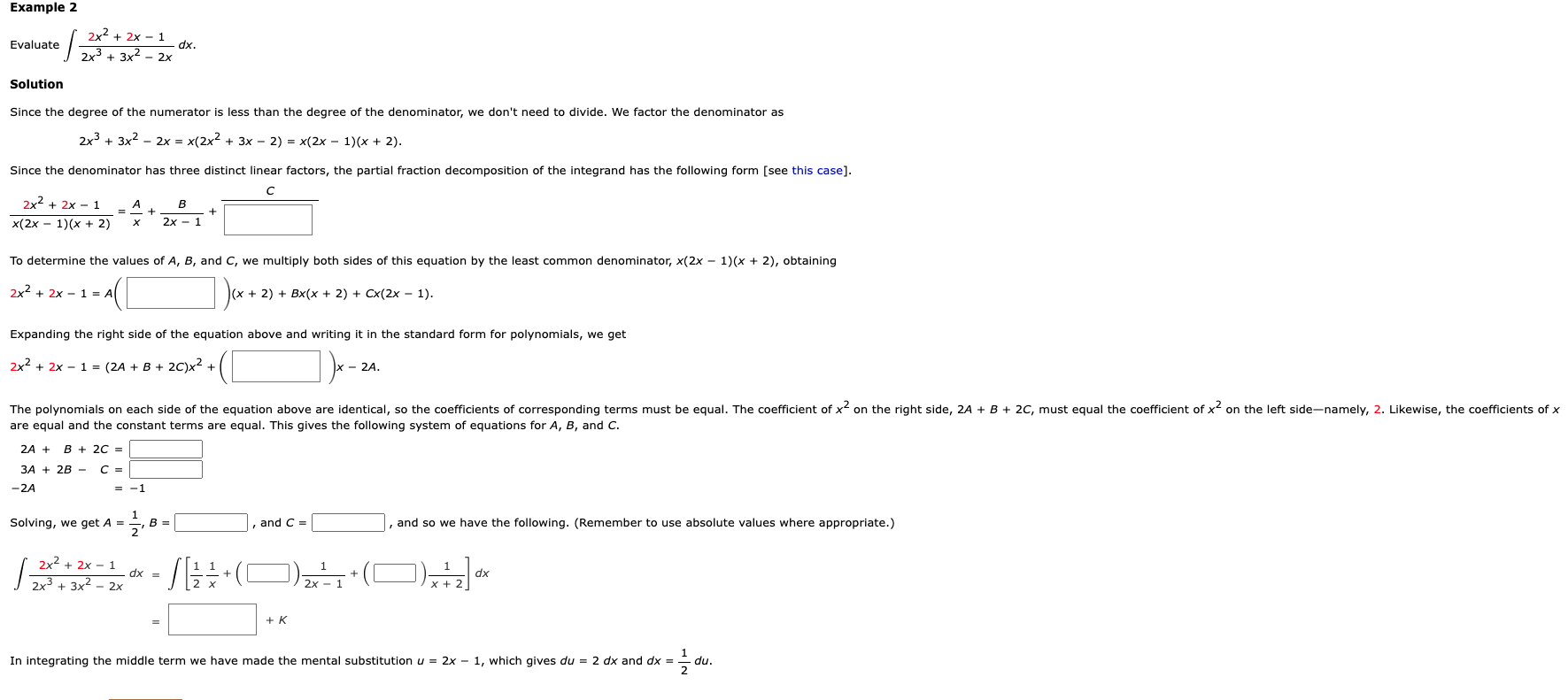 Solved Example 2 Evaluate ∫2x3+3x2−2x2x2+2x−1dx Solution | Chegg.com