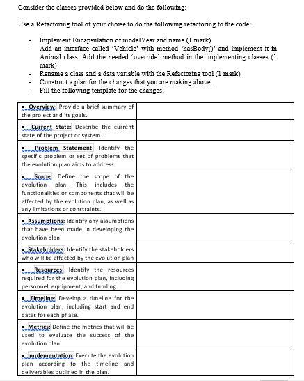 Solved Consider the classes provided below and do the | Chegg.com
