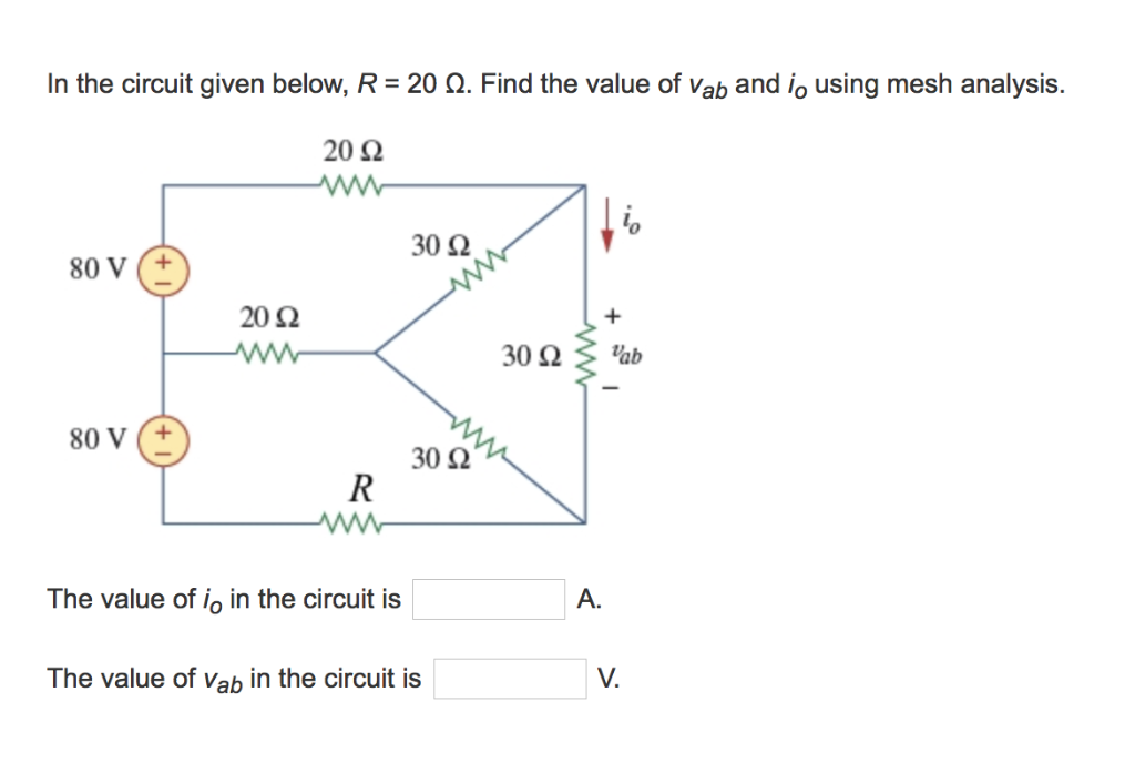 Solved In the circuit given below, R-20 Ω. Find the value of | Chegg.com