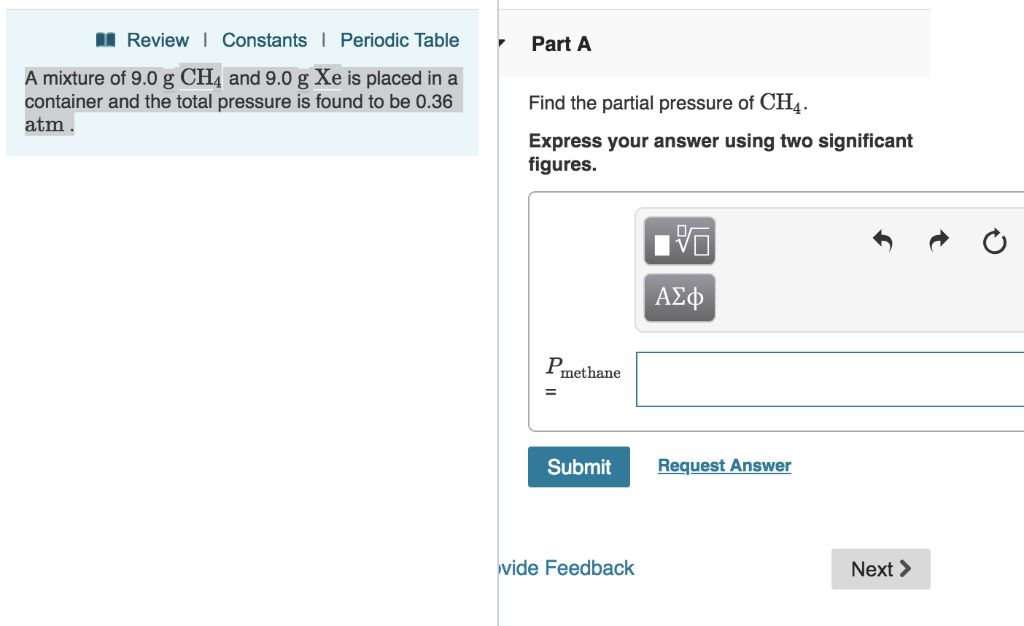 Solved ReviewI Constants Periodic Table Part A A mixture of | Chegg.com