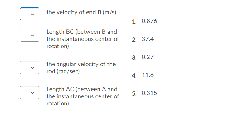 Solved Question 9 (1 point) instantaneous center of rotation | Chegg.com
