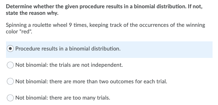 Solved Determine whether the given procedure results in a | Chegg.com
