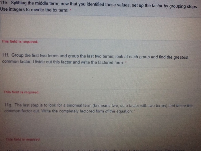 Solved 11 Ublize the ac and grouping method of factoring the | Chegg.com