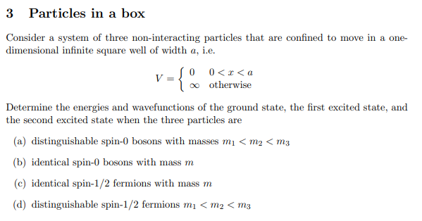 Solved 3 Particles in a box Consider a system of three | Chegg.com