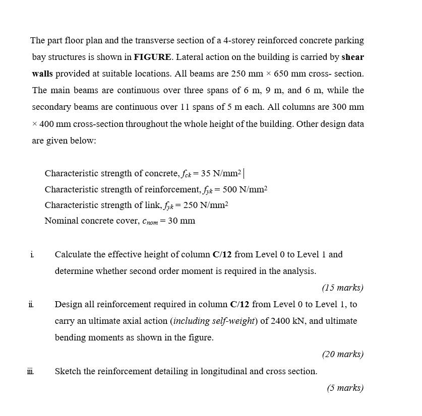 Solved The part floor plan and the transverse section of a | Chegg.com
