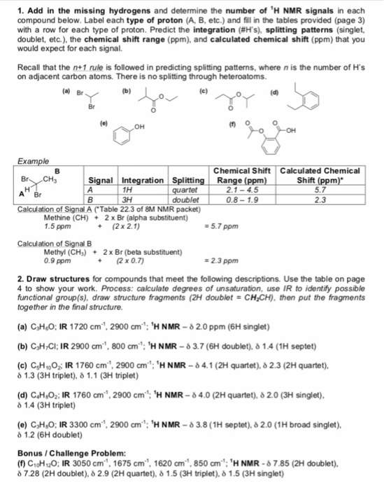 Solved 1. Add in the missing hydrogens and determine the | Chegg.com