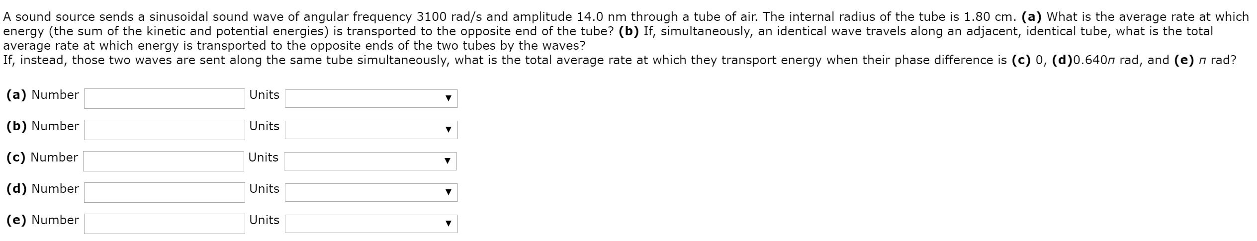 Solved A sound source sends a sinusoidal sound wave of | Chegg.com