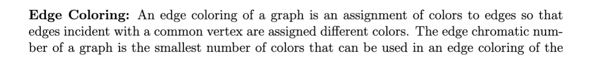 Solved Edge Coloring: An edge coloring of a graph is an | Chegg.com
