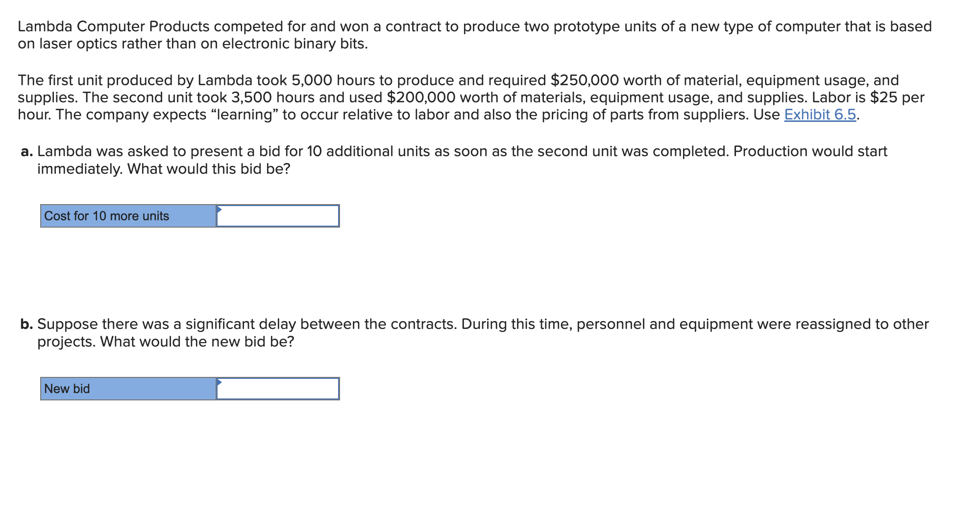 Solved Lambda Computer Products competed for and won a | Chegg.com