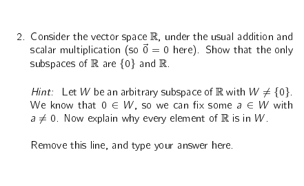 Solved 2. Consider the vector space R, under the usual | Chegg.com