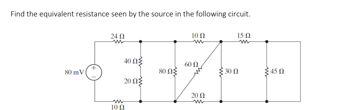 Solved Find the equivalent resistance seen by the source in | Chegg.com