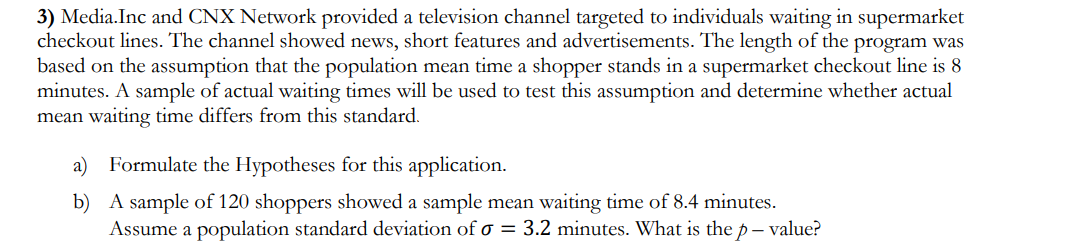 Solved 3) Media.Inc and CNX Network provided a television | Chegg.com