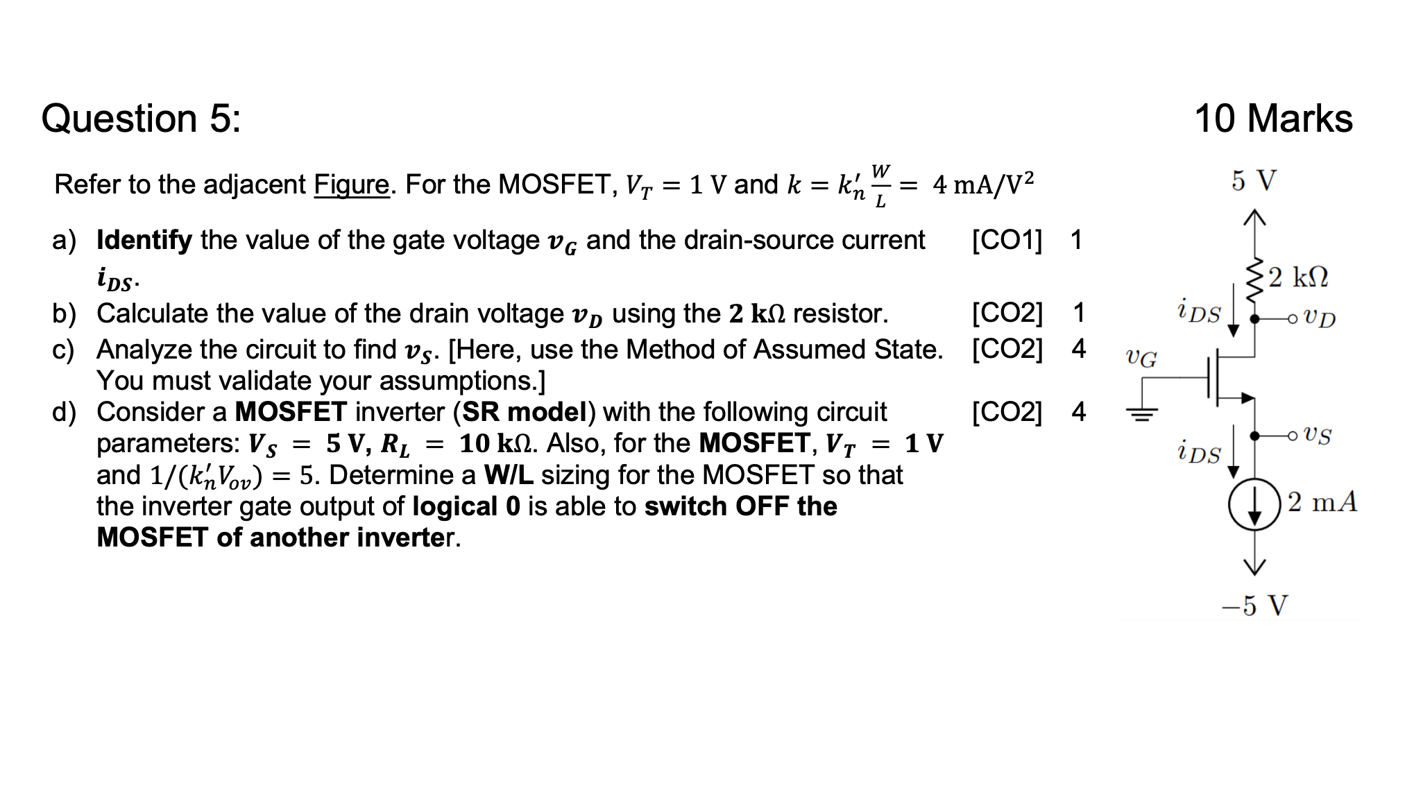 [Solved]: Question 5: 10 Marks Refer to the adjacent Figure
