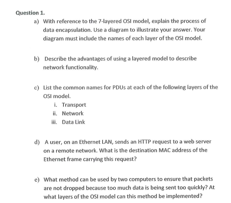 Solved b) Describe the advantages of using a layered model | Chegg.com