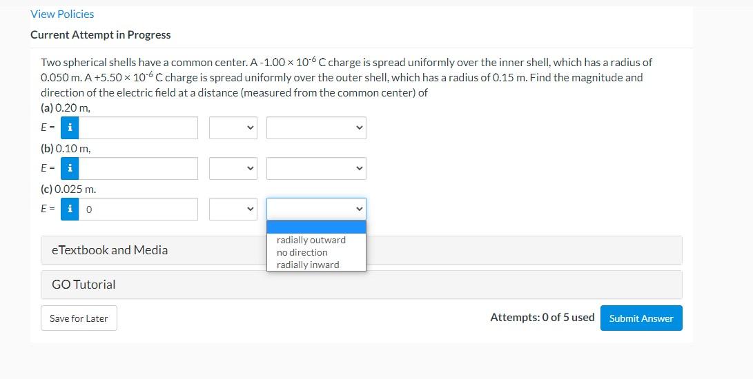 Solved Two spherical shells have a common center. A | Chegg.com