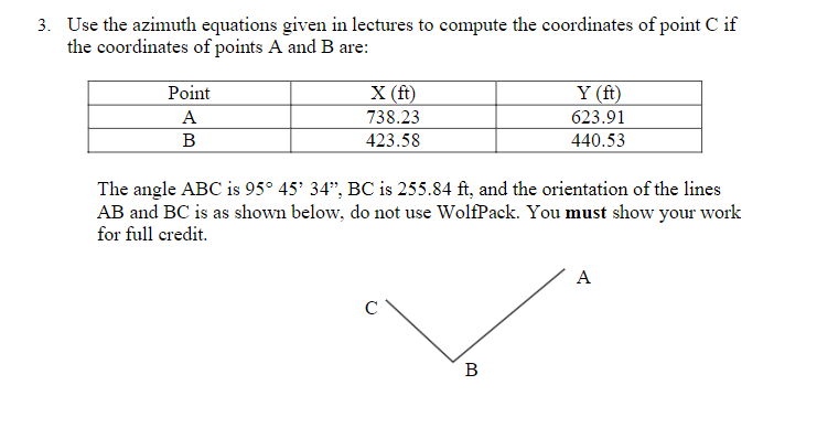 Solved Use the azimuth equations given in lectures to | Chegg.com