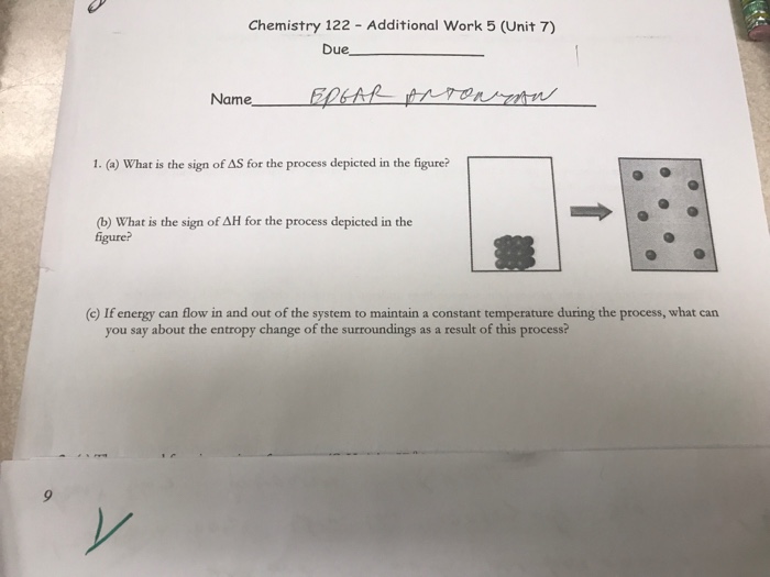 Solved (a) What is the sign of Delta S for the process | Chegg.com
