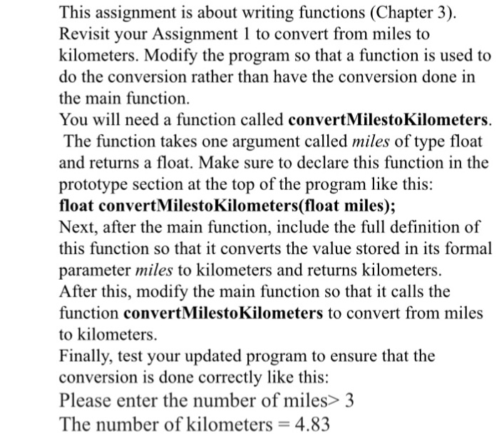 Solved This assignment is about writing functions (Chapter | Chegg.com