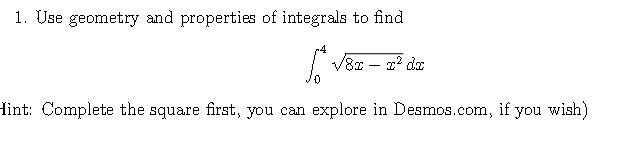 Solved Use geometry and properties of integrals to | Chegg.com