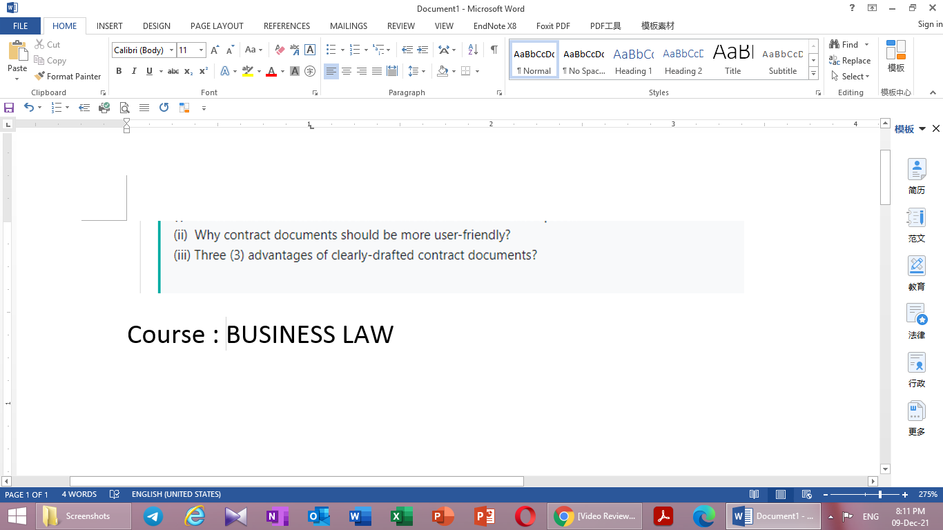 Solved W] w Document1 - Microsoft Word ?国 - FILE HOME INSERT | Chegg.com