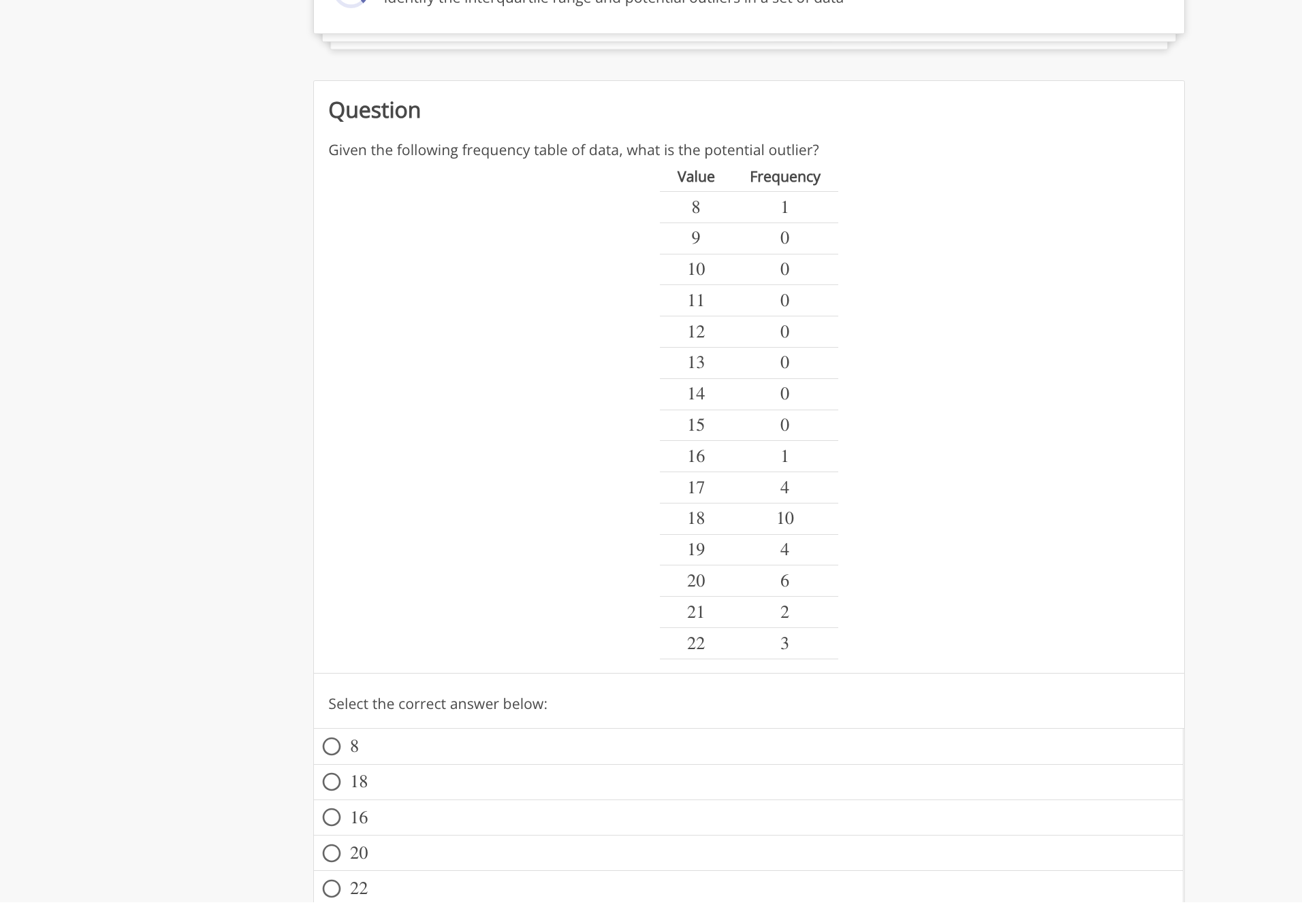 Solved Question Given The Following Frequency Table Of Data