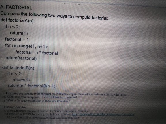 (Solved) : Factorial Compare Following Two Ways Compute Factorial Def ... (Solved) : Factorial Compare Following Two Ways Compute Factorial Def ...