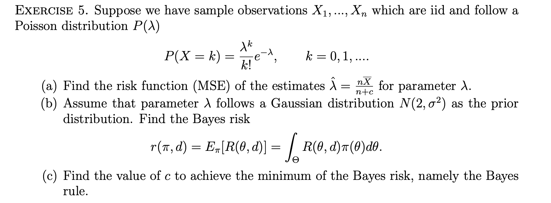Solved EXERCISE 5. Suppose we have sample observations | Chegg.com