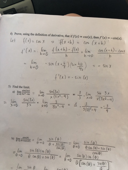 Solved 4) Prove, using the definition of derivative, that if | Chegg.com