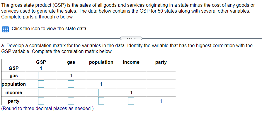 Solved The gross state product (GSP) is the sales of all | Chegg.com
