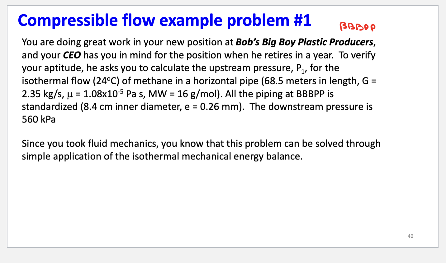 Solved Compressible flow example problem #1 BBBPP You are | Chegg.com