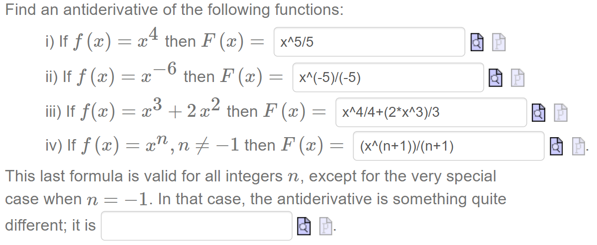 Solved Find an antiderivative of the following functions: i) | Chegg.com