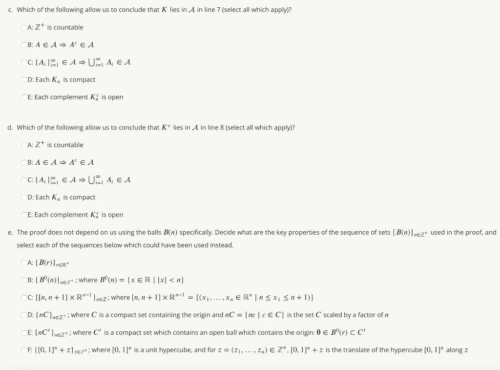 Proposition: Let A0 be the collection of compact | Chegg.com